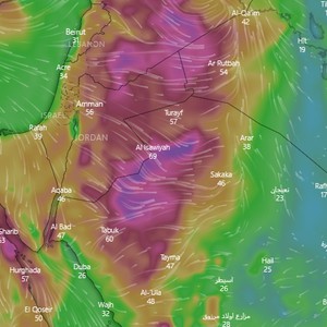 Saudi Arabia Less Hot Air Mass Rushing Towards The North And High