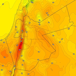 طقس العرب الأردن ذروة تأثير الكتلة الهوائية الدافئة الثلاثاء
