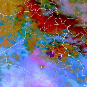 العراق تحديث 510م سحب ركامية رعدية على أجزاء من وسط البلاد بمافيها