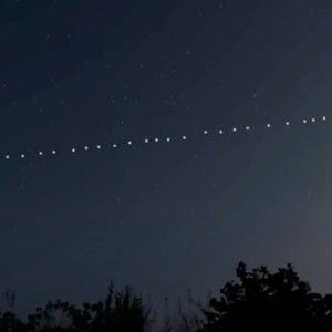 What is the train of lights that appears in the sky in conjunction with ...