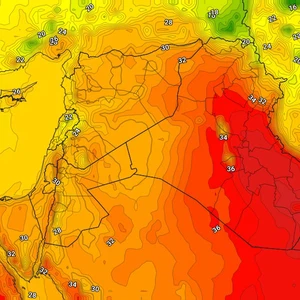 الأردن درجات الحرارة حول معدلاتها وطقس معتدل نهار الاثنين فوق الجبال