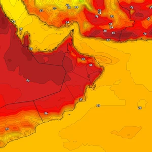 The heat is intensifying in Qatar, the Emirates, and eastern Saudi ...