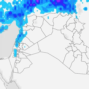 بلاد الشام السحب الرعدية حاضرة في أجزاء من سوريا و لبنان الأيام
