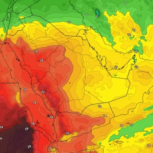 Warm air mass and temperatures rising to mid-20s Celsius in Riyadh at ...