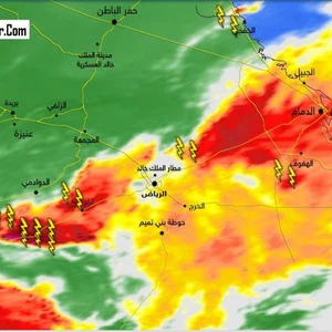 أمطار رعدية قد تطال الرياض خلال الساعات القادمة Arabiaweather