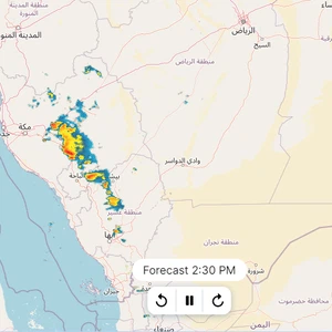 Saudi Arabia - Update 2:25 PM | Active thunderstorms are now affecting ...