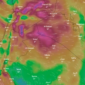 Saudi Arabia | Significant increase in wind speed and possible dust in ...