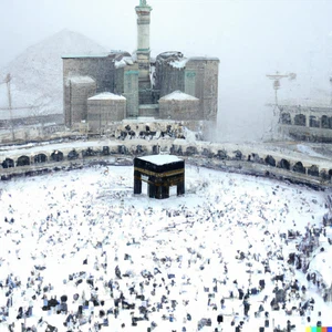 Did It Really Snow Today On The Grand Mosque In Mecca Arab Weather