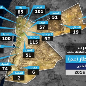 بالخارطة التوضيحية تعرف على كميات الهطول خلال تأثير عاصفة هدى
