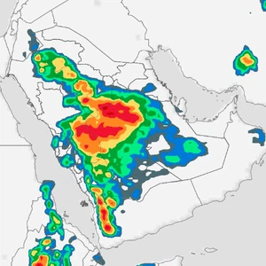 Arabie Saoudite Zones Couvertes Par Les Prévisions De Pluie Du Lundi