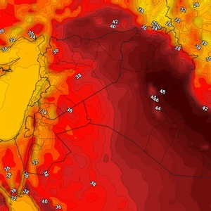 Iraq Very Hot Weather And Active Northwest Winds In Some Areas