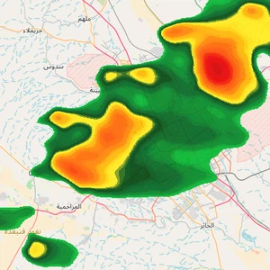 طقس العرب السعودية ضمن رصدات رادار دوبلر يظهر بوضوح بصمة الخطاف