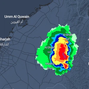 Emirates 300 Pm Thunder Clouds Affecting Manama Al Dhaid And