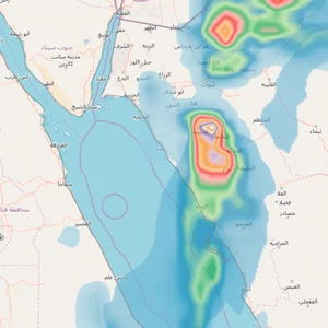 منطقة تبوك حالة قوية من عدم الإستقرار الجوي تبدأ بالتأثير ليلة