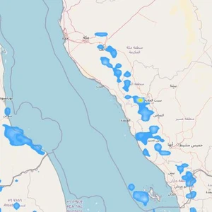 Arabie Saoudite Les Zones Couvertes Par Les Risques De Pluie Dans Le